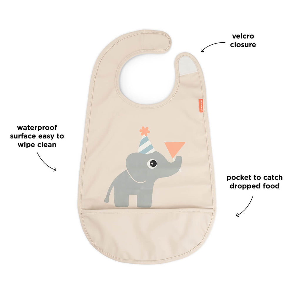 Bib w/velcro - Celebration - Sand – Shop at Done by Deer official webshop