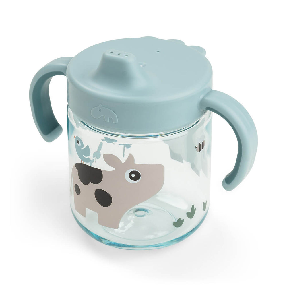 Learning spout cup 2-handle - Tiny farm - Blue – Shop at Done by Deer ...