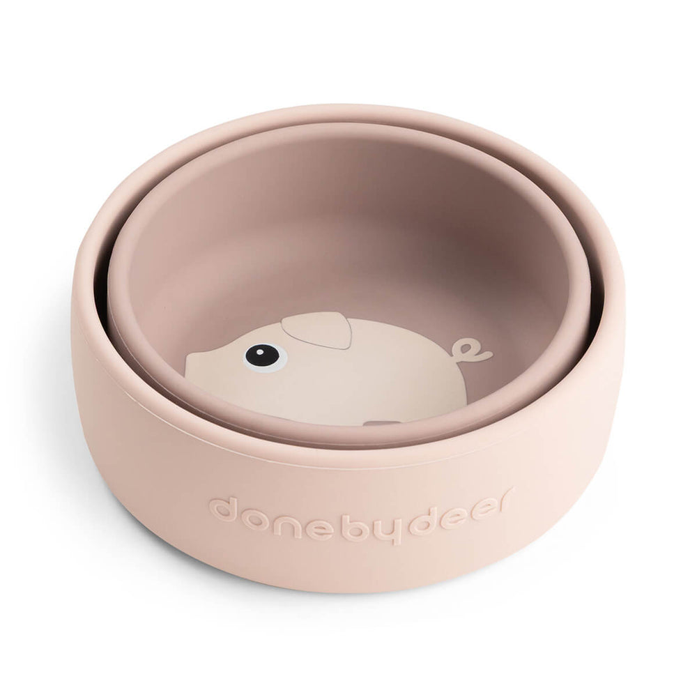 Silicone bowl set 2 pcs - Pigee - Powder – Shop at Done by Deer ...