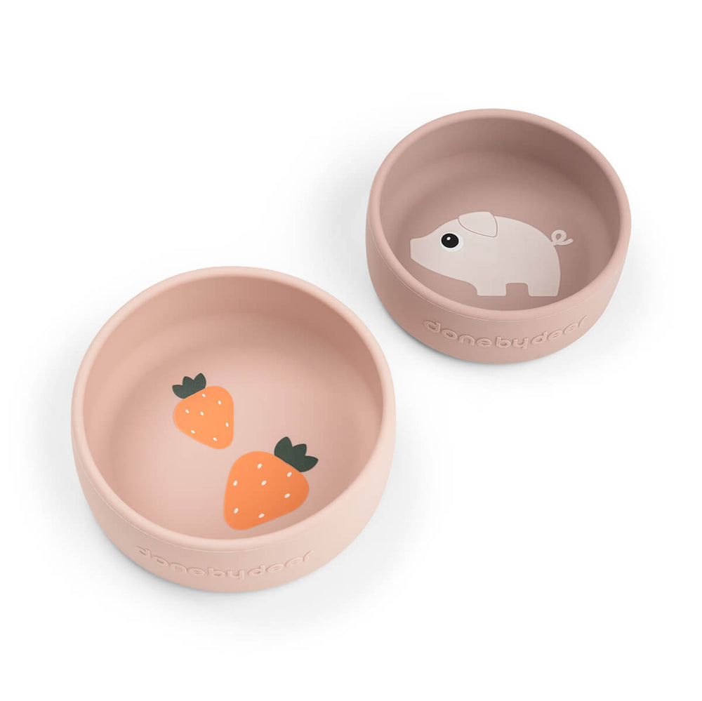 Silicone bowl set 2 pcs - Pigee - Powder – Shop at Done by Deer ...