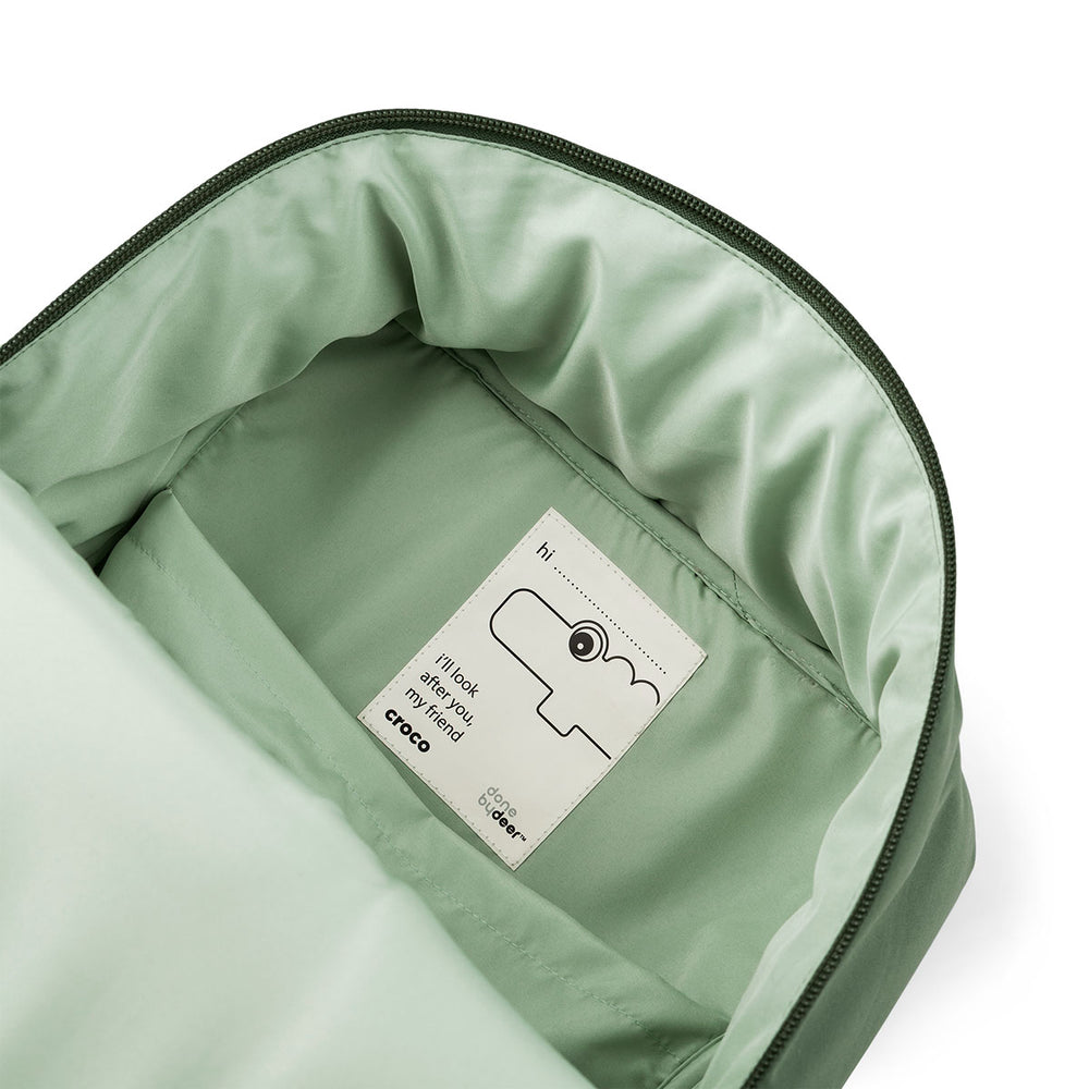 Quilted kids backpack - Croco - Green – Done by Deer
